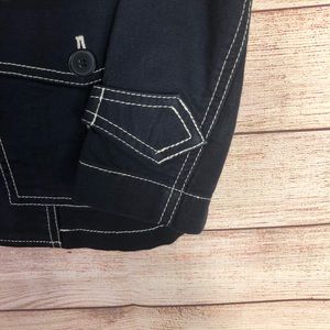 LOFT | Jackets & Coats | Loft Navy Blue White Stitch Stretch Jean ...